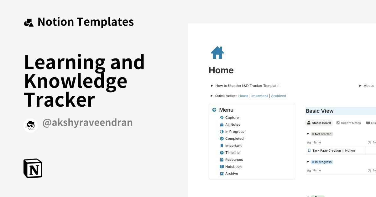 Learning and Knowledge Tracker Template | Notion Marketplace