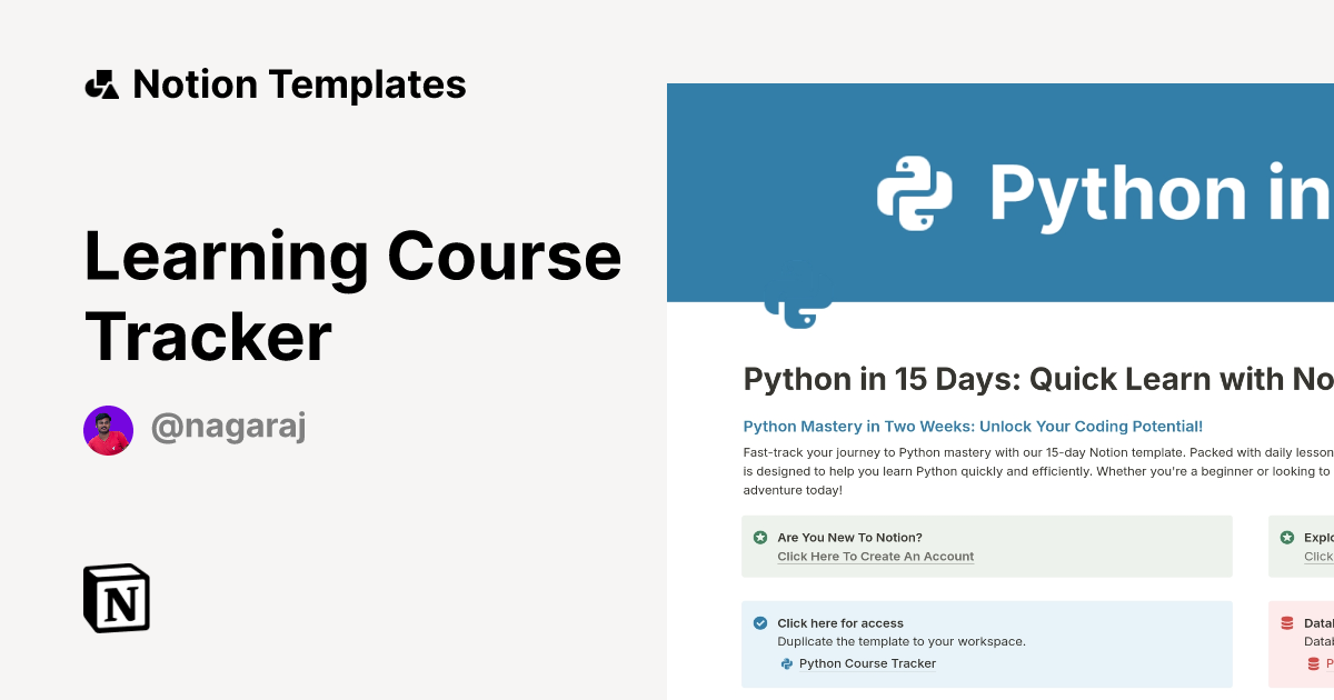 Learning Course Tracker Template | Notion Marketplace