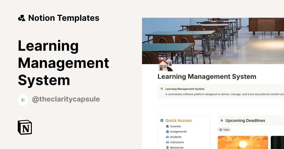 Learning Management System Template | Notion Marketplace