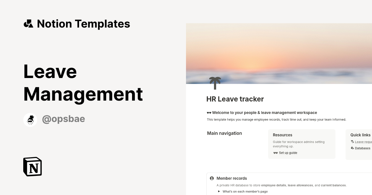 Leave Management Template | Notion Marketplace