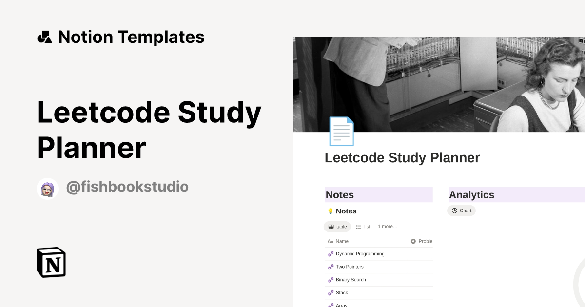 Leetcode Study Planner Template | Notion Marketplace