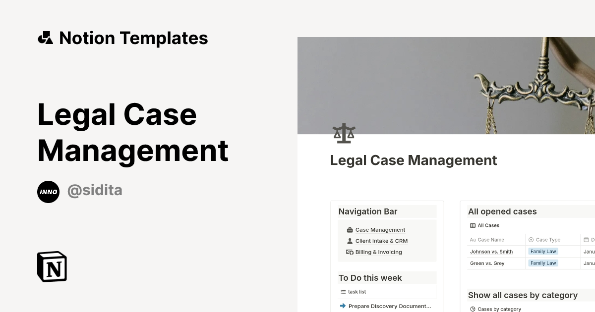Legal Case Management Template | Notion Marketplace