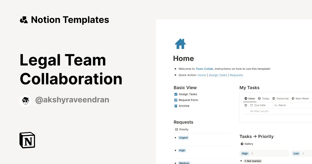 Legal Team Collaboration Template | Notion Marketplace