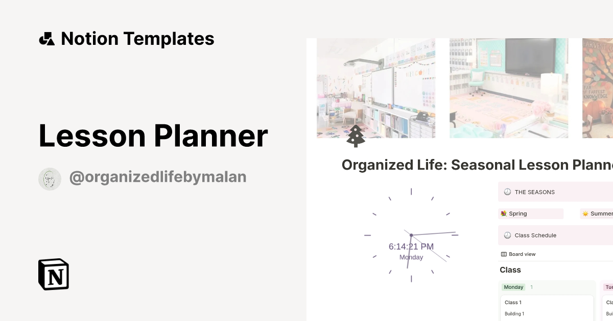 Lesson Planner Template | Notion Marketplace
