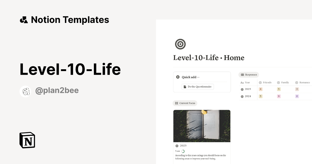 Level-10-Life Template | Notion Marketplace