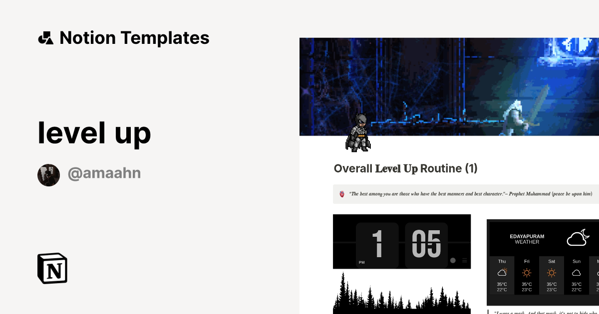 level up Template by Amaahn | Notion Marketplace