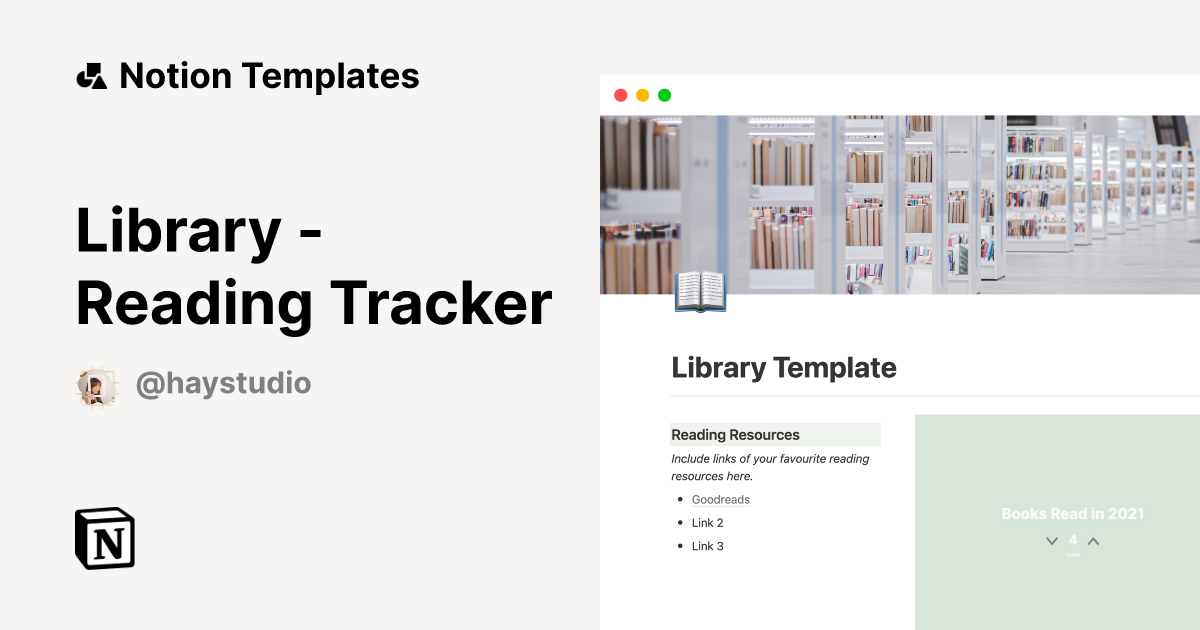 Library - Reading Tracker Template | Notion Marketplace