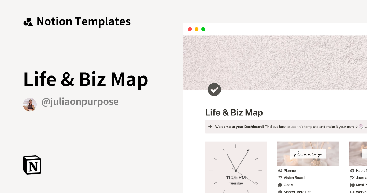 Life & Biz Map Template | Notion Marketplace