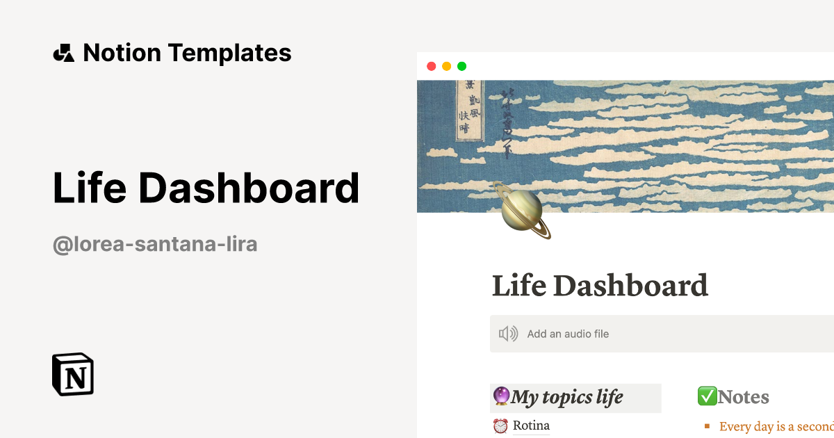 Life Dashboard Template | Notion Marketplace