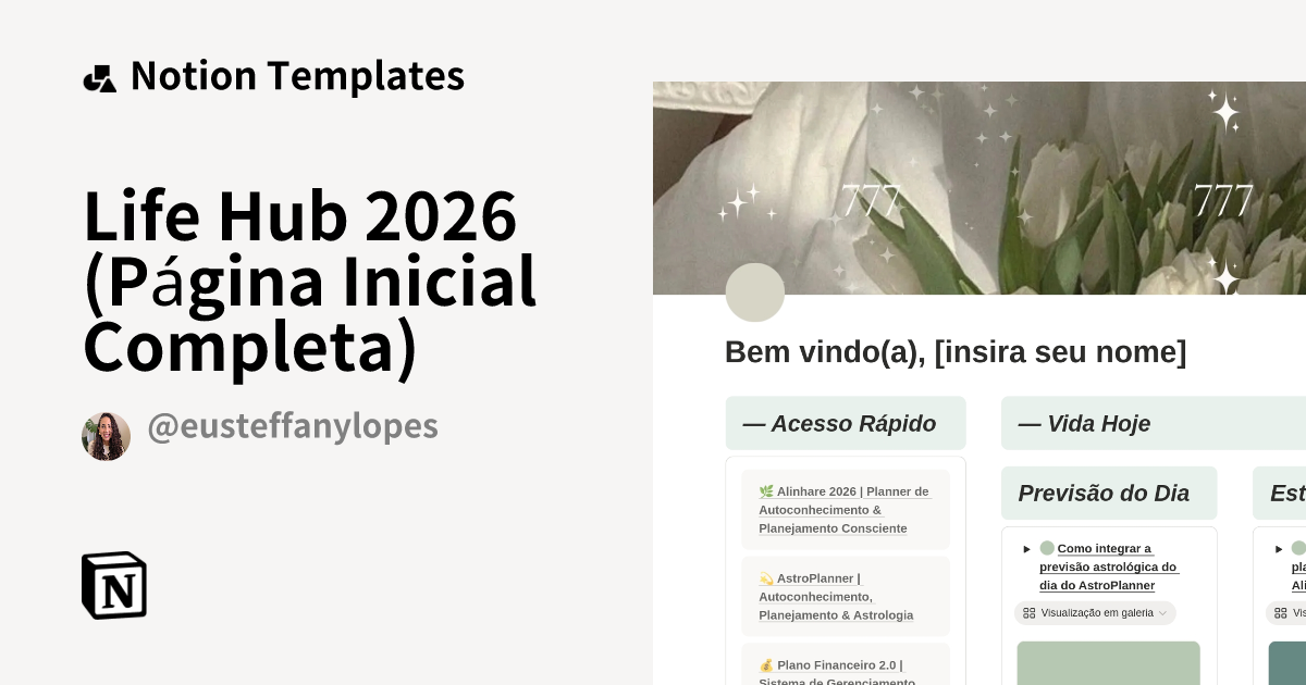 Life Hub 2026 (Página Inicial Completa) Template | Notion Marketplace