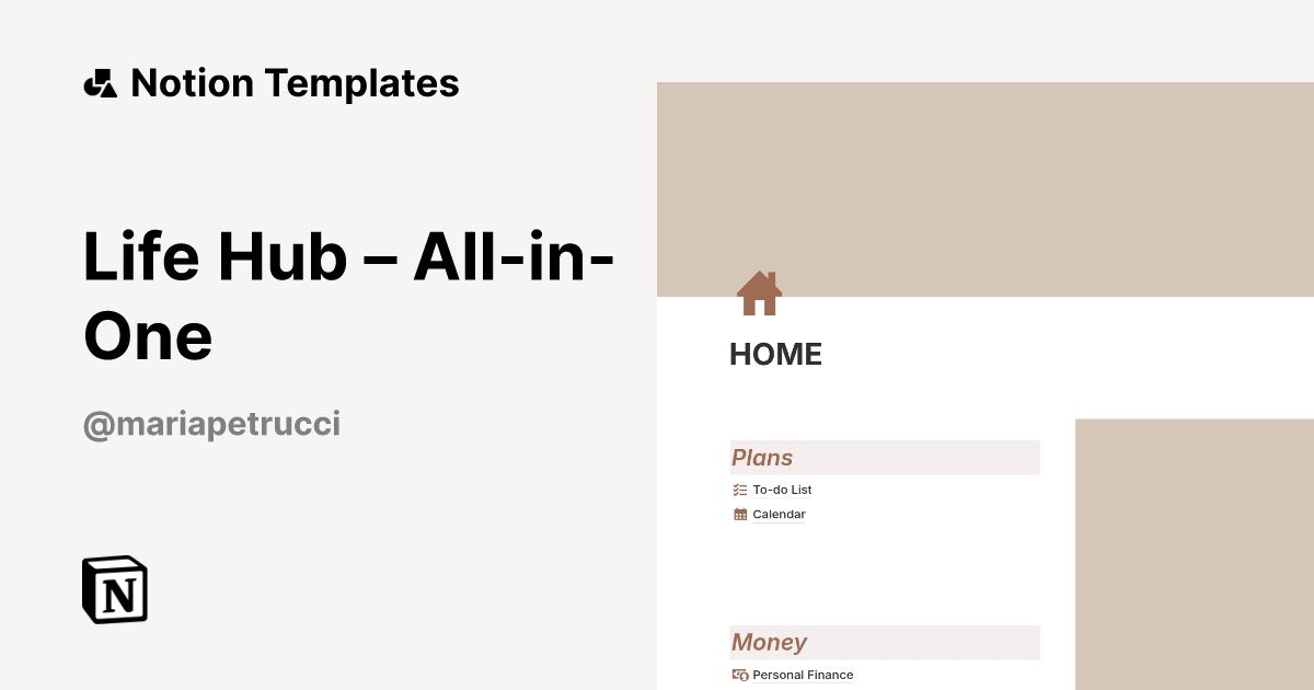 Life Hub – All-in-One Template | Notion Marketplace