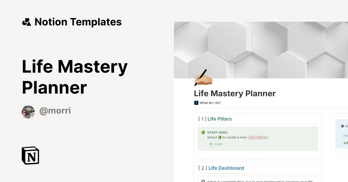 Life Mastery Planner Template | Notion Marketplace