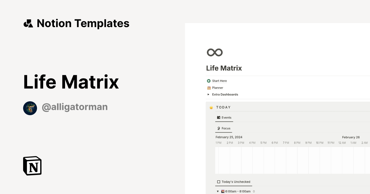 Life Matrix Template | Notion Marketplace