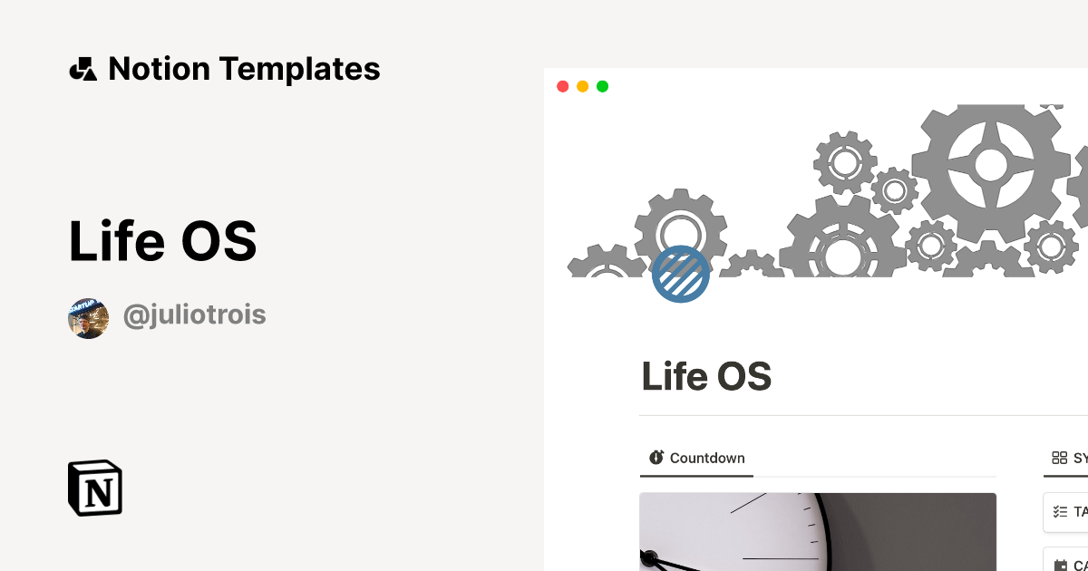 Life OS Template by Julio Trois | Notion Marketplace