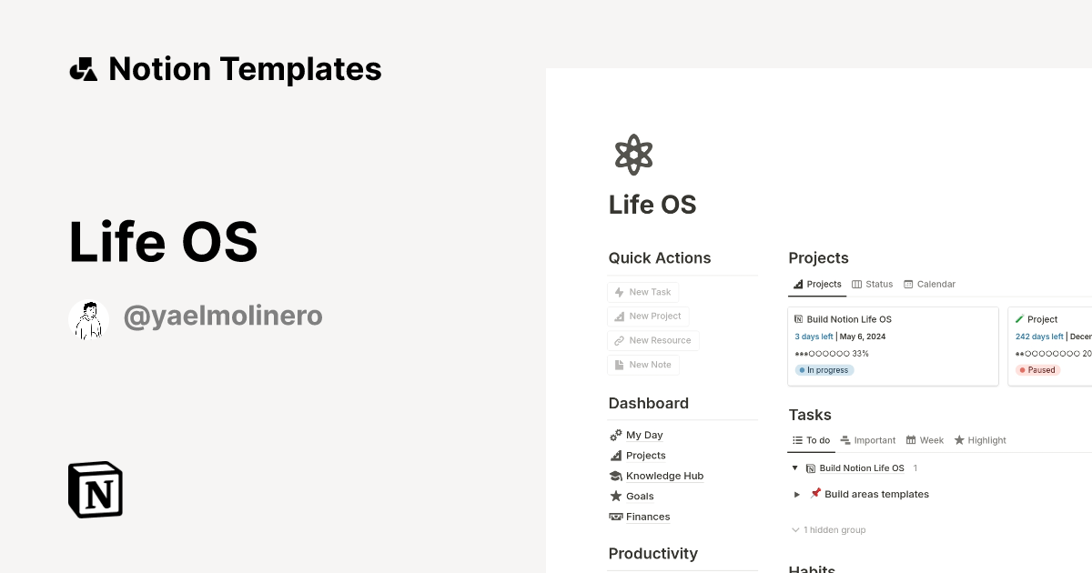 Life OS Template | Notion Marketplace