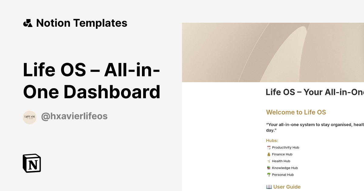 Life OS – All-in-One Dashboard Template | Notion Marketplace