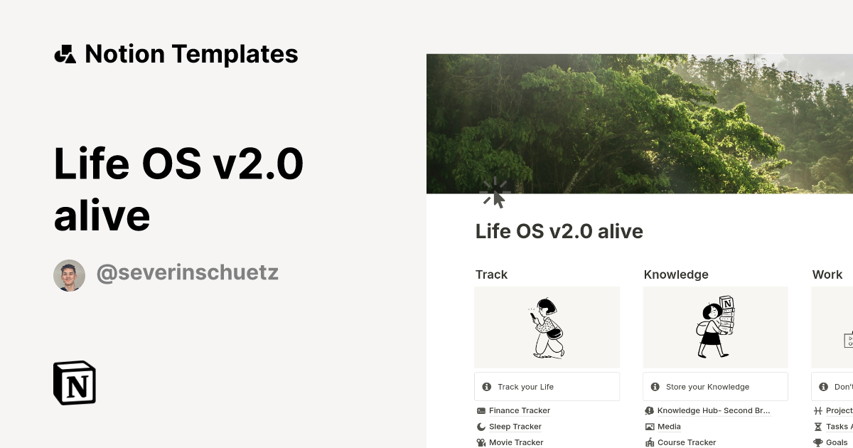 Life OS v2.0 alive Template by Severin Schuetz | Notion Marketplace