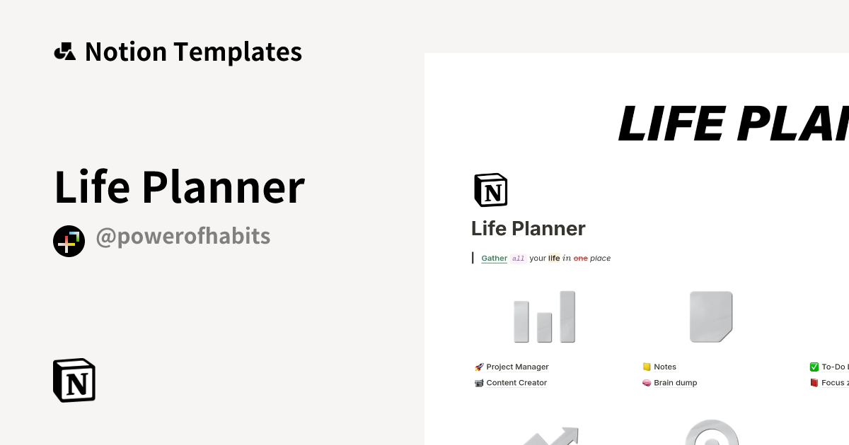 Life Planner Template | Notion Marketplace