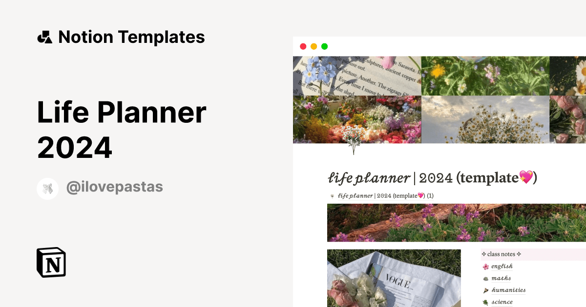 Life Planner 2024 Template by Claire | Notion Marketplace