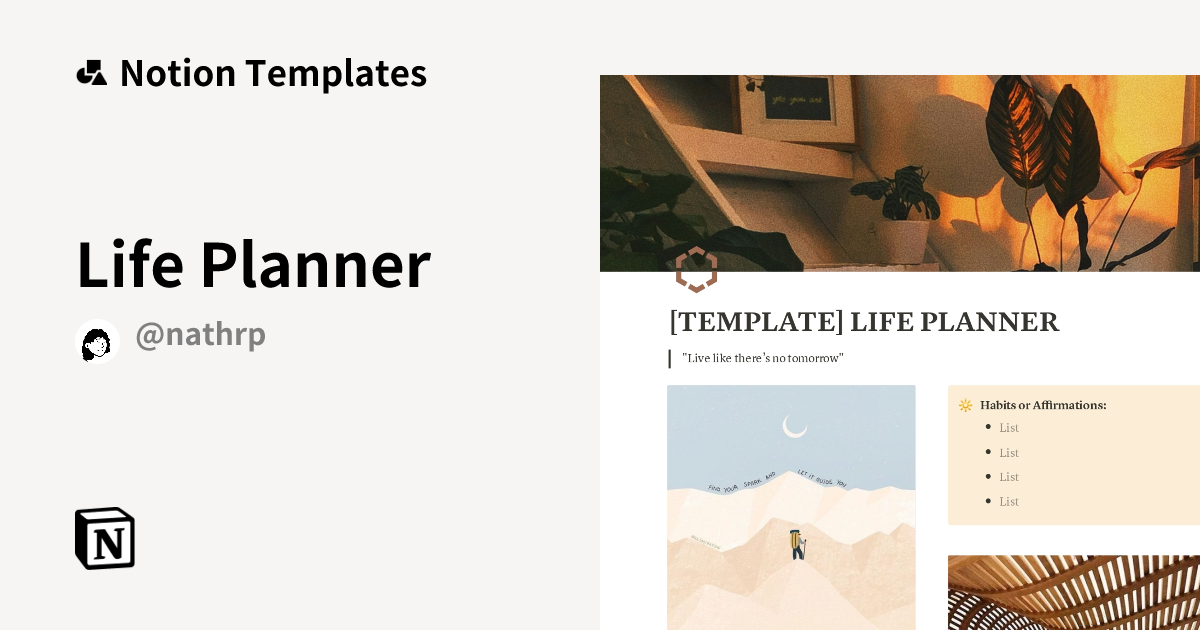 Life Planner Template | Notion Marketplace
