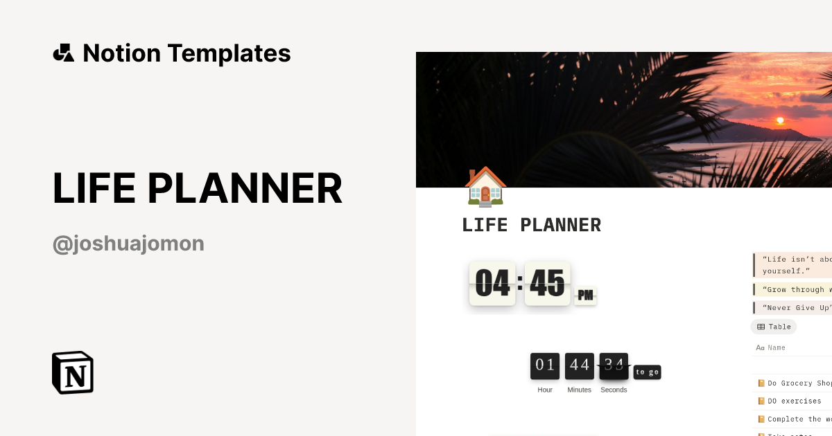 LIFE PLANNER Template | Notion Marketplace