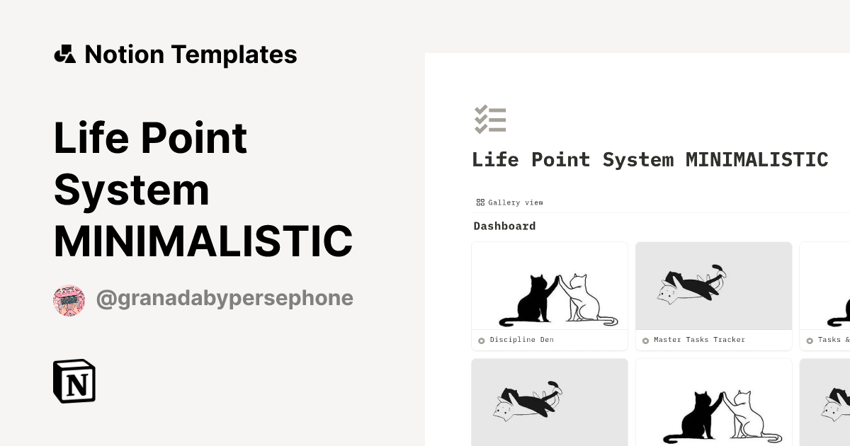 Life Point System MINIMALISTIC Template by Granada | Notion Marketplace