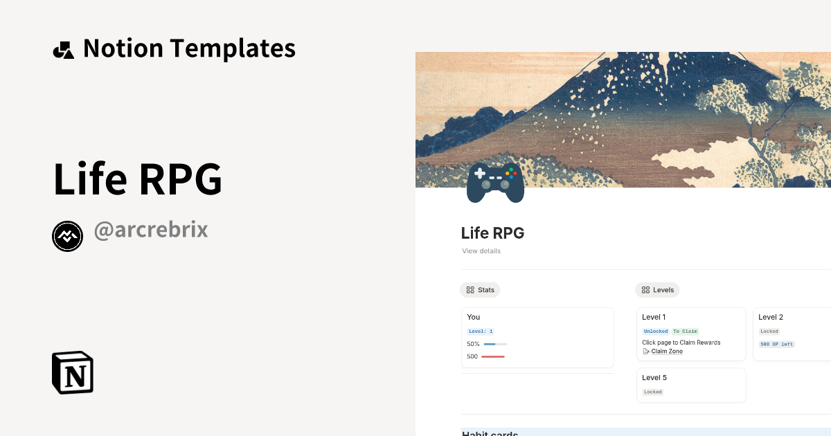 Life RPG Template by ArcreBrix | Notion Marketplace
