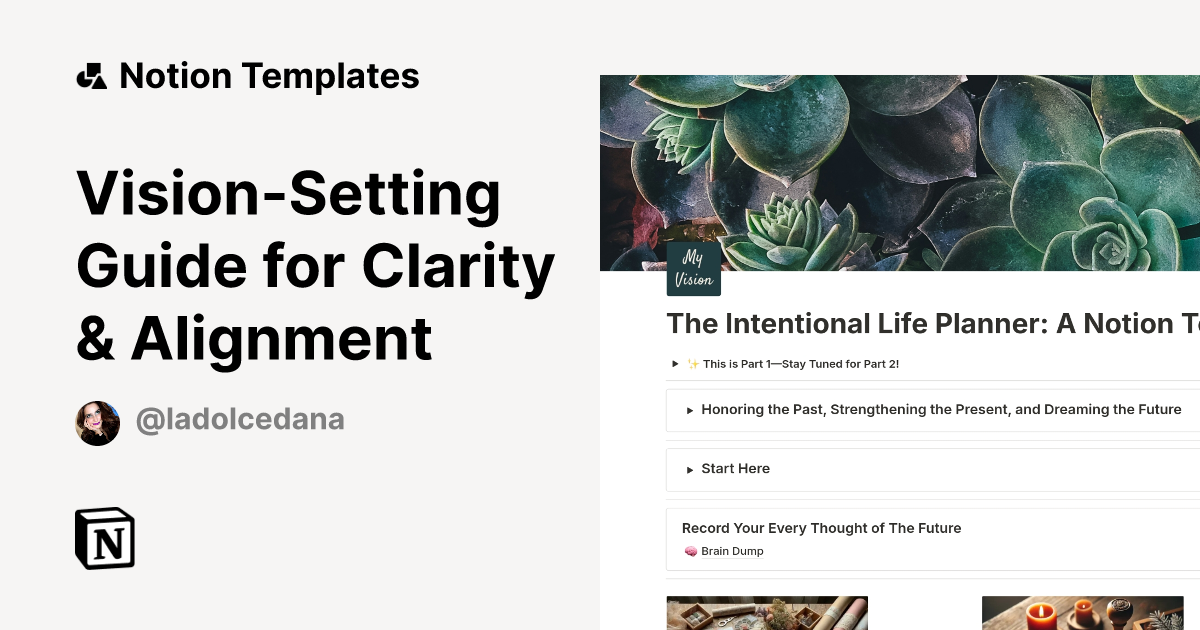 Vision-Setting Guide for Clarity & Alignment Template | Notion Marketplace