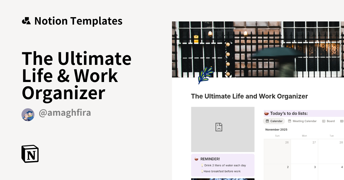 The Ultimate Life & Work Organizer Template | Notion Marketplace