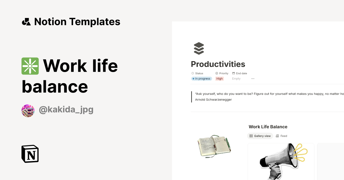 ️ Work life balance Template by cha | Notion Marketplace