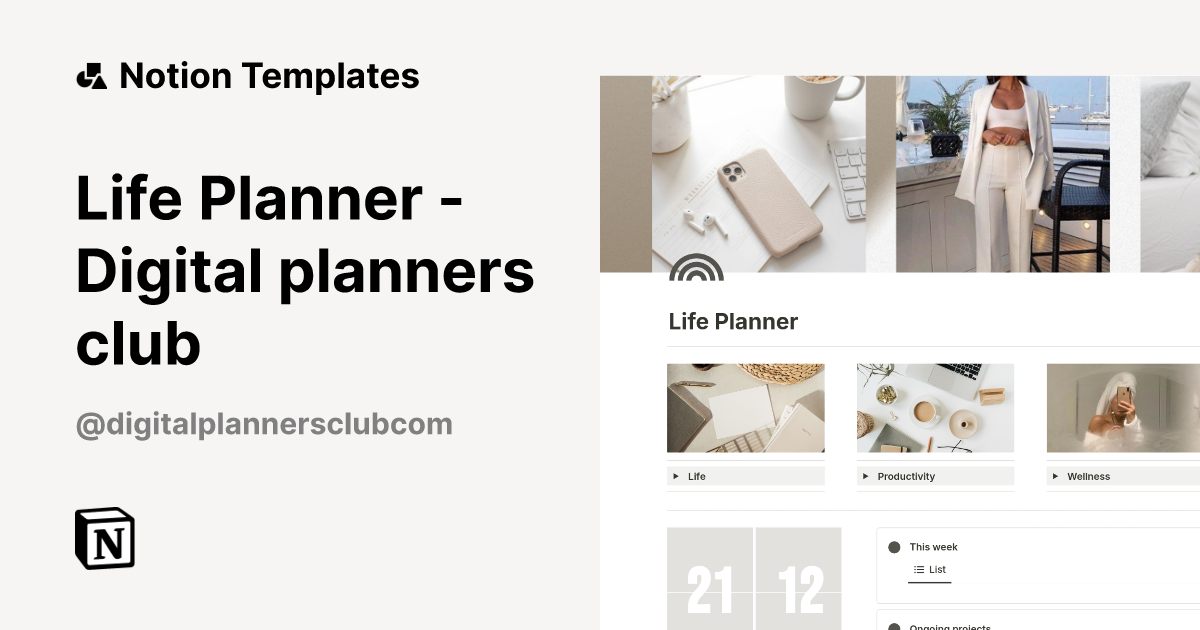 Life Planner - Digital planners club Template by digitalplannersclub ...