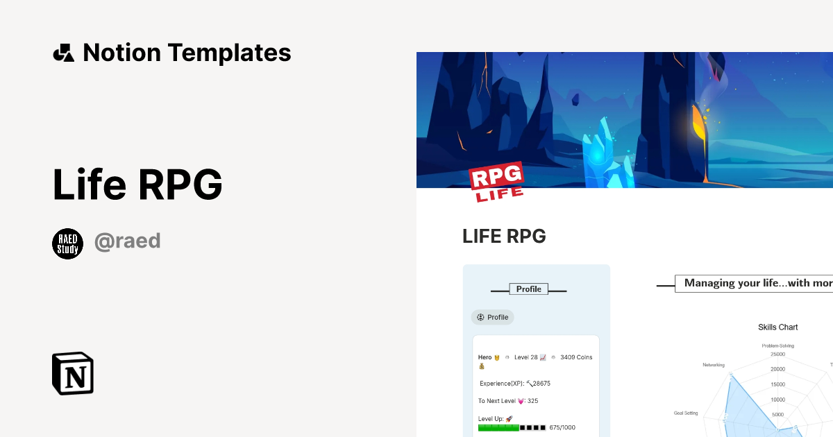 Life RPG Template by RAED | Notion Marketplace