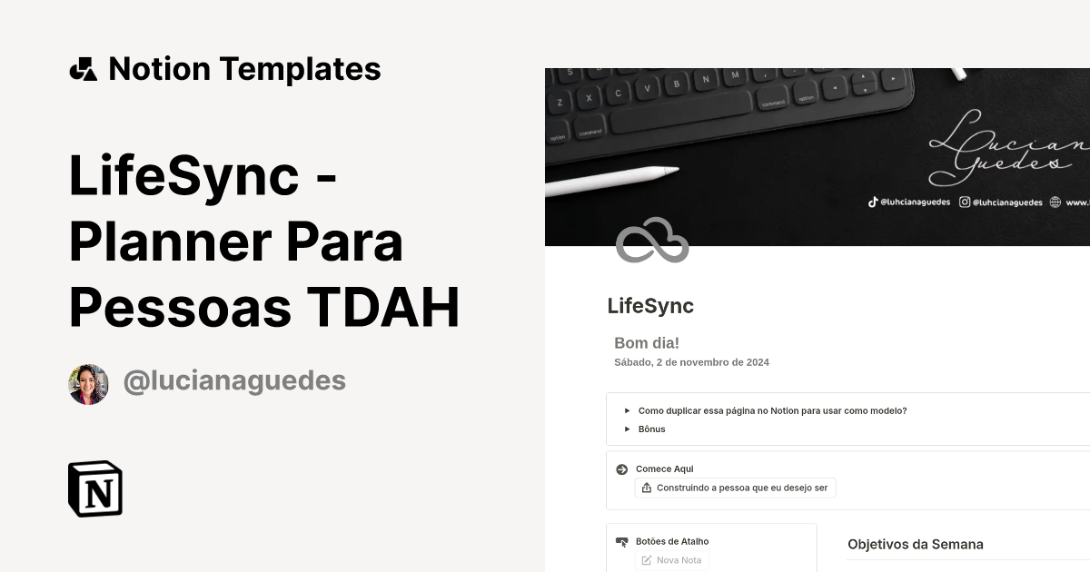 LifeSync - Planner Para Pessoas TDAH Template by Luciana Guedes ...