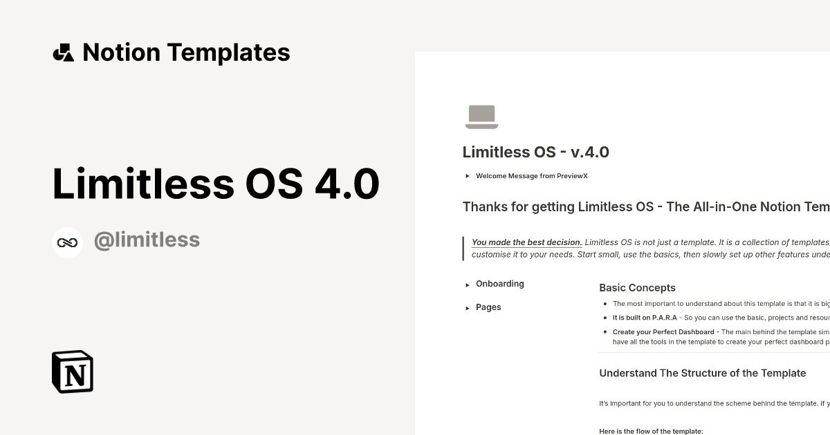 Limitless OS 4.0 Template | Notion Marketplace