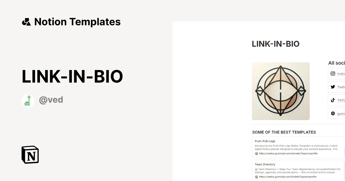 LINK-IN-BIO Template | Notion Marketplace
