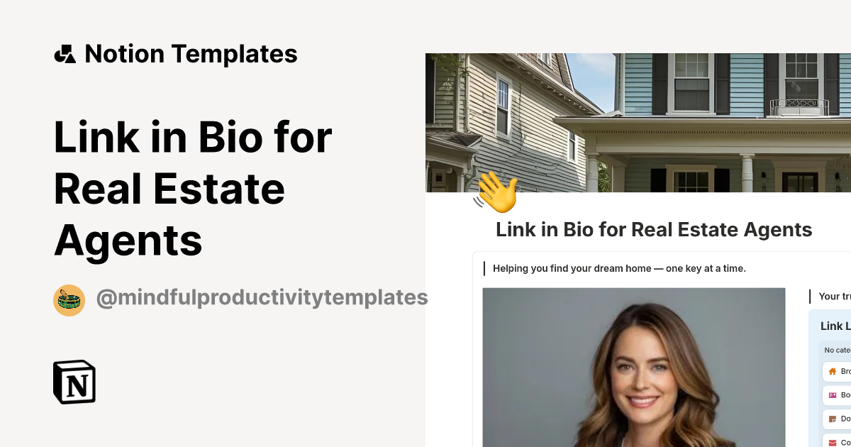 Link in Bio for Real Estate Agents Template by Mindful Productivity ...