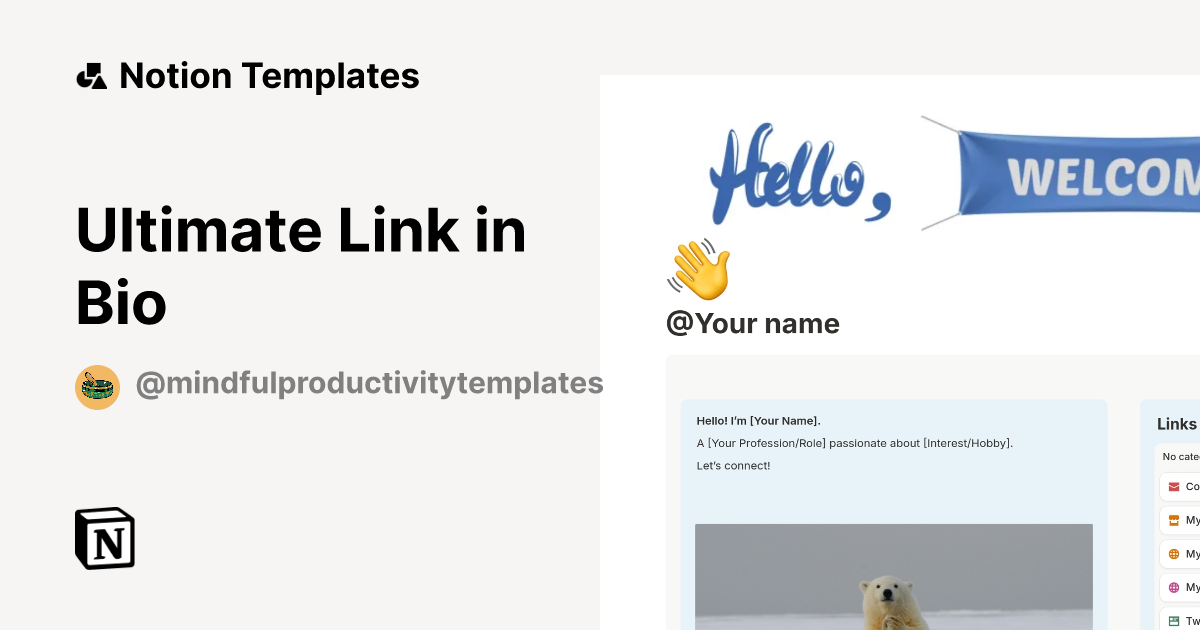 Ultimate Link in Bio Template | Notion Marketplace