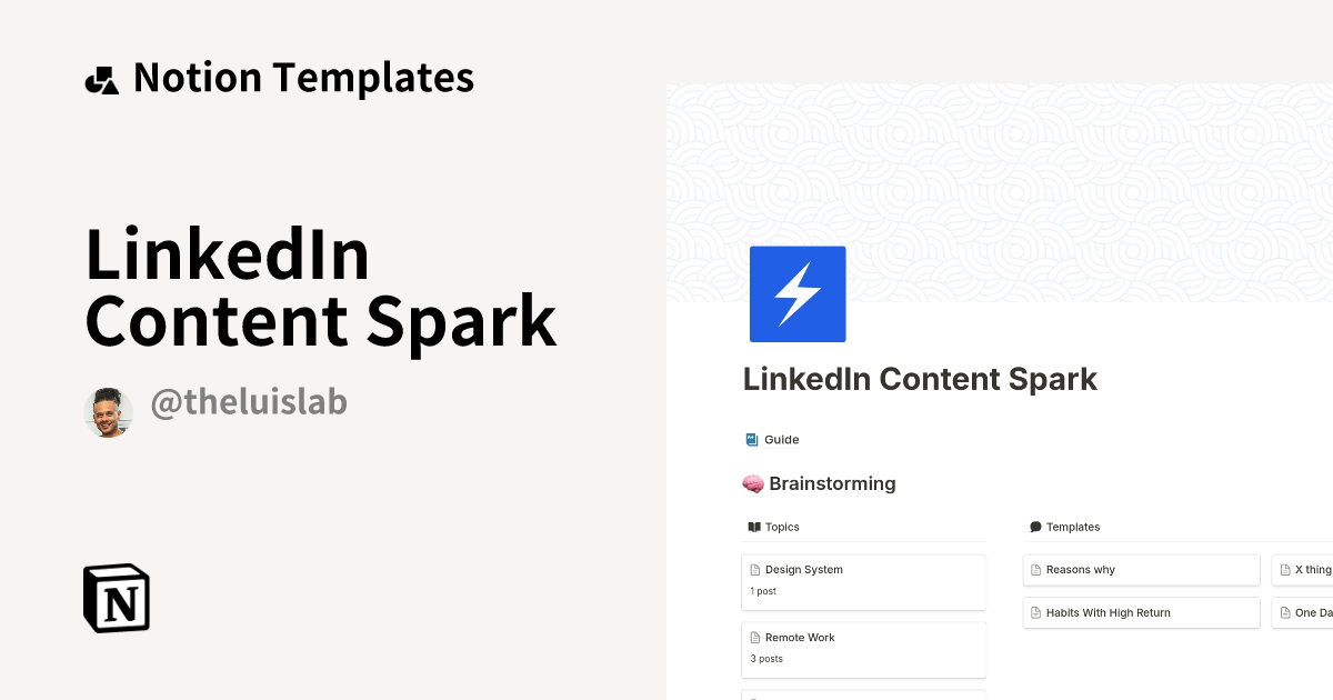 LinkedIn Content Spark Template | Notion Marketplace