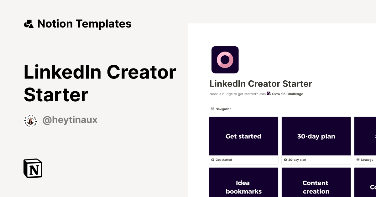 LinkedIn Creator Starter Template | Notion Marketplace