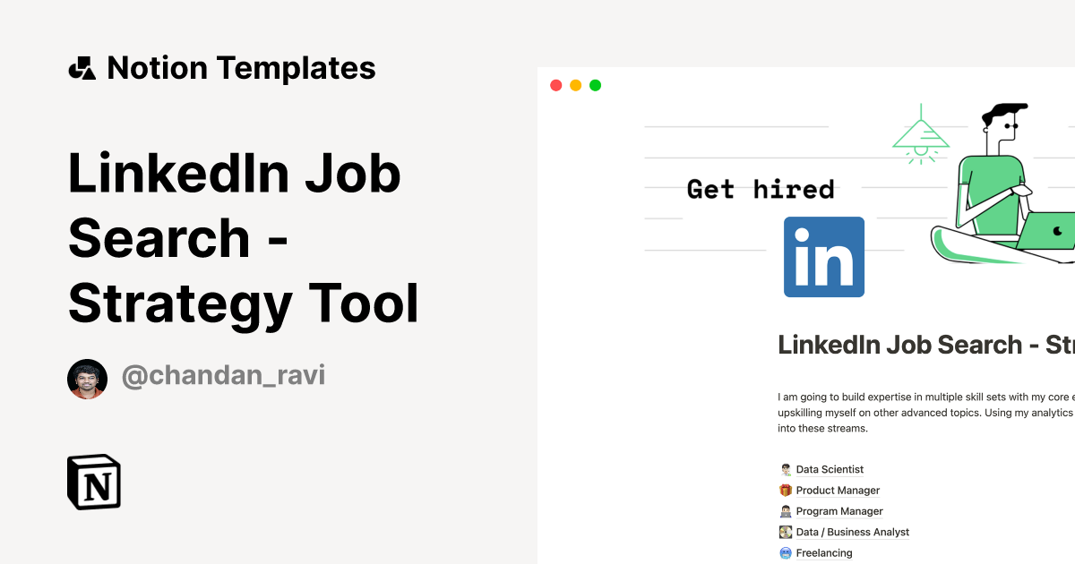 LinkedIn Job Search - Strategy Tool Template | Notion Marketplace