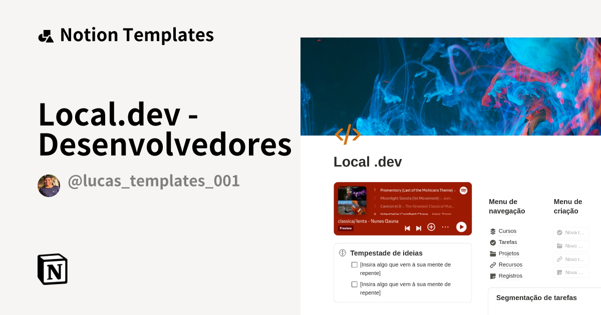 Local.dev - Desenvolvedores Template | Notion Marketplace