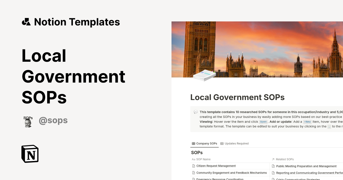 Local Government SOPs Template | Notion Marketplace