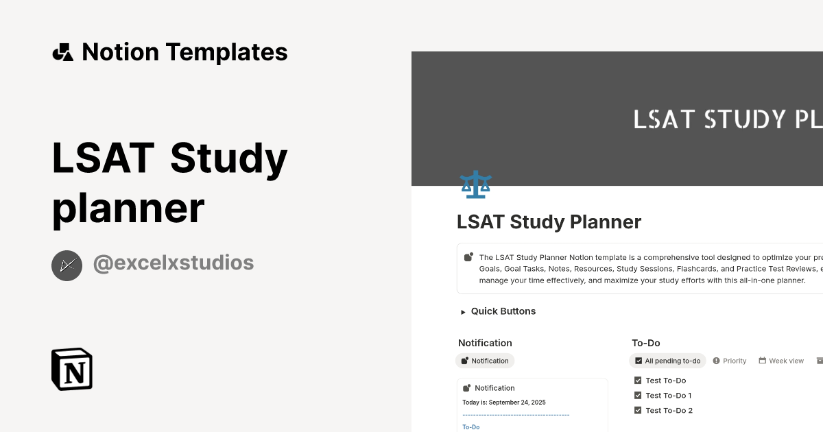 LSAT Study planner Template | Notion Marketplace