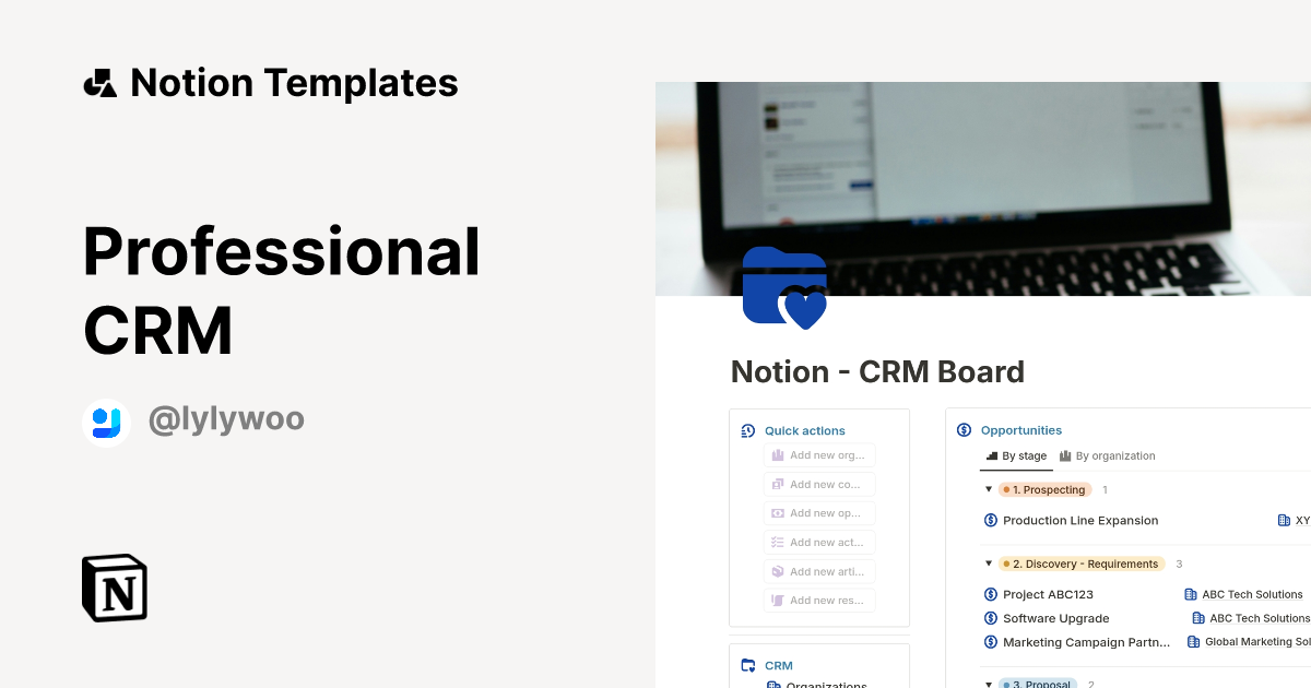 Professional CRM Template | Notion Marketplace