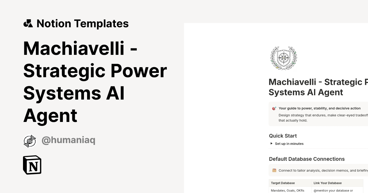 Machiavelli - Strategic Power Systems AI Agent Template | Notion ...