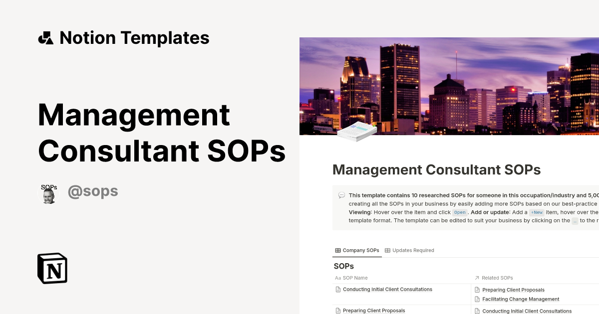 Management Consultant SOPs Template by SOPs | Notion Marketplace