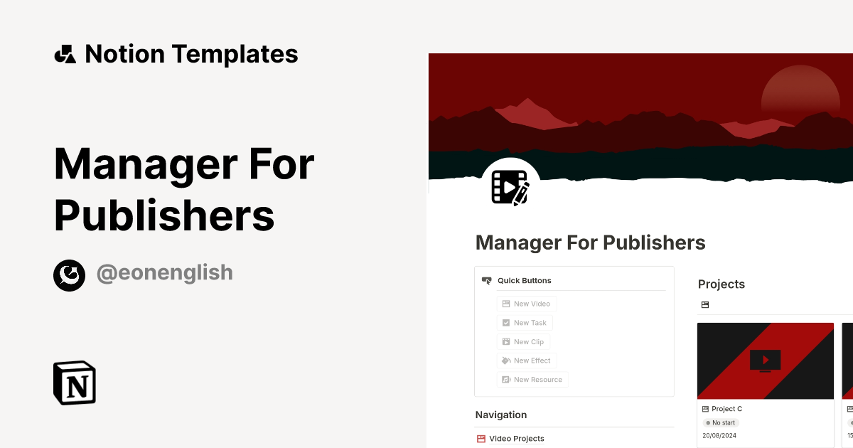 Manager For Publishers Template | Notion Marketplace