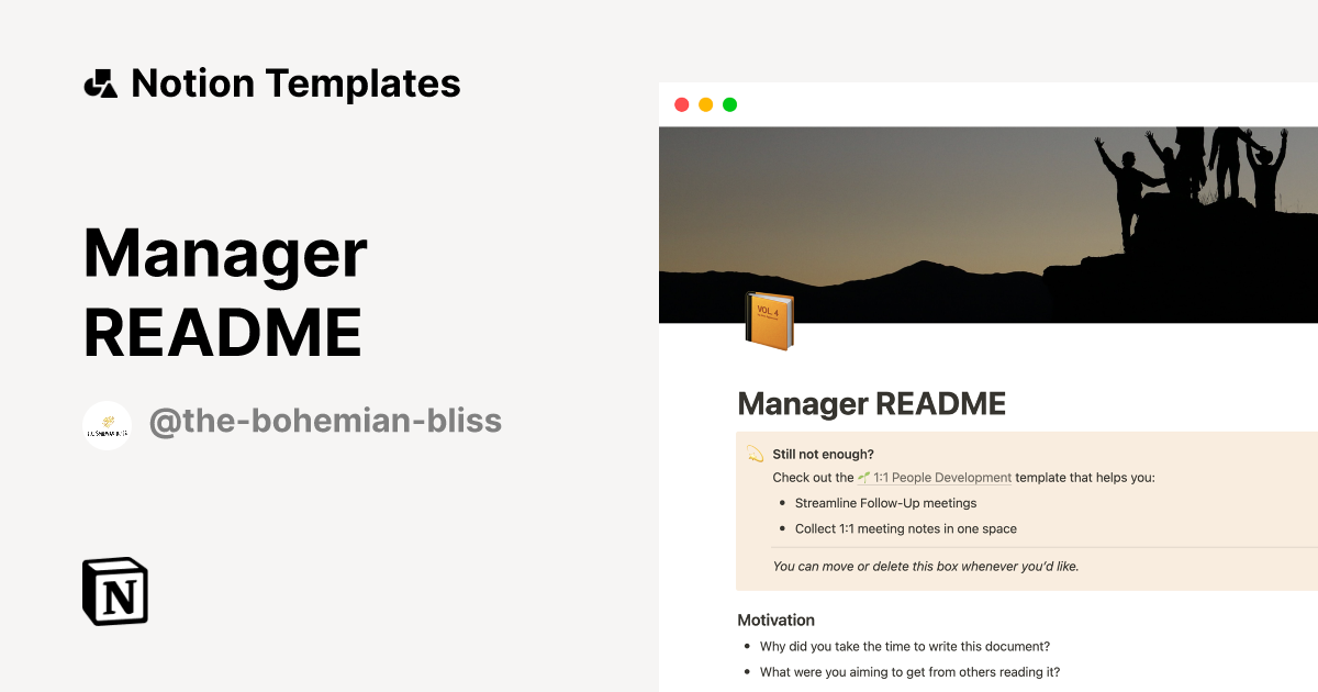Manager README Template | Notion Marketplace