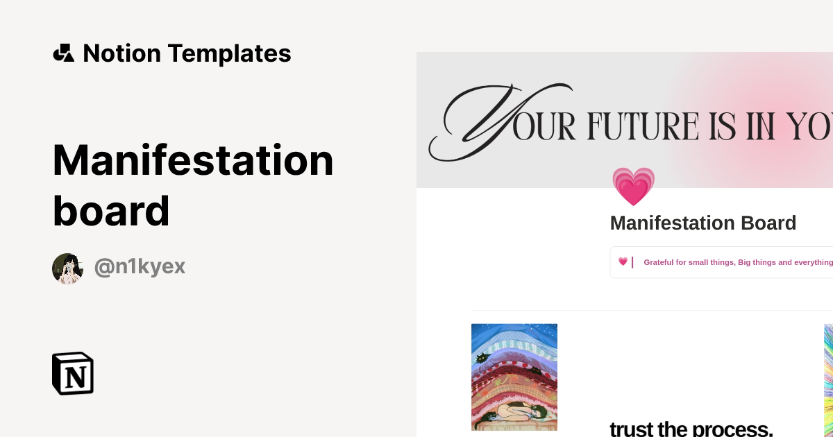 Manifestation board Template | Notion Marketplace