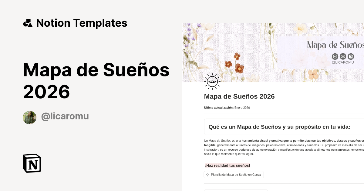 Mapa de Sueños 2026 Template | Notion Marketplace